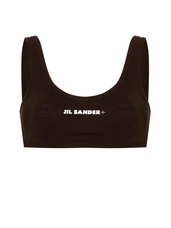 JIL SANDER Logo Bikini Top - Brown