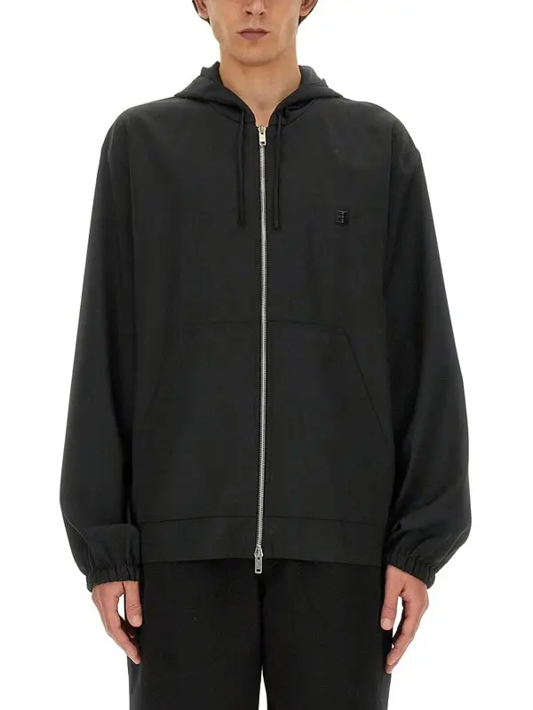 Givenchy Zip Up Virgin Wool Sweatshirt