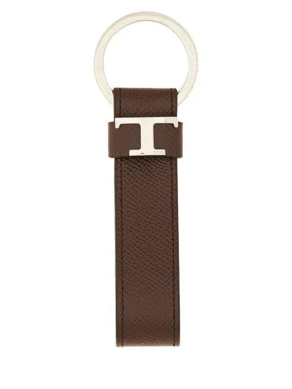 TOD'S T Timeless' Logo Keychain - Buff