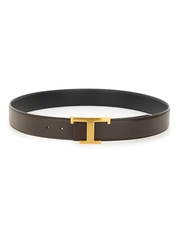 TOD'S T Timeless Reversible Belt - Brown