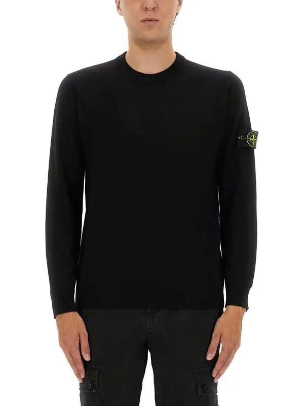 Stone Island Rws Lightweight Wool Sweater - Black