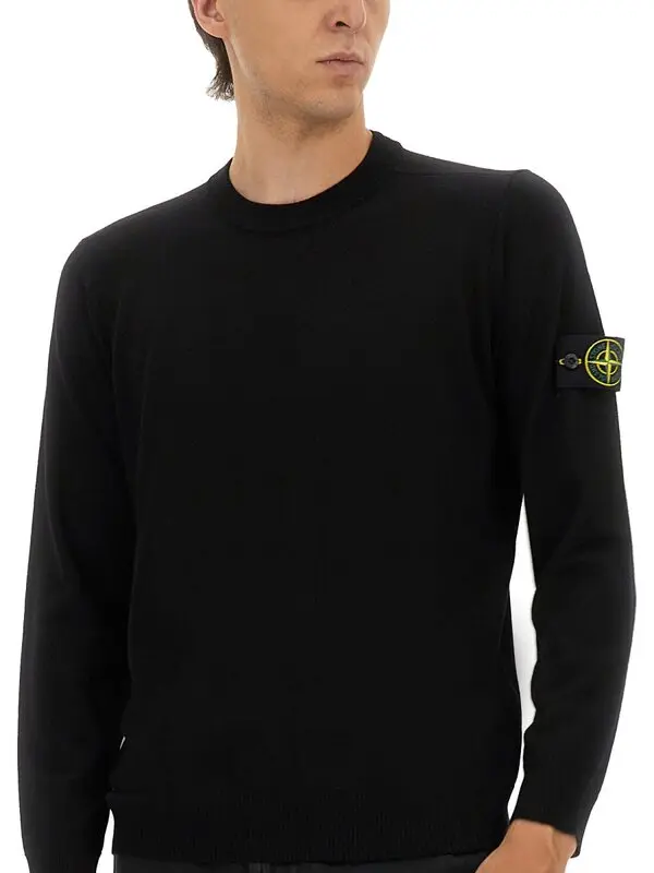 Stone Island Rws Lightweight Wool Sweater - Black