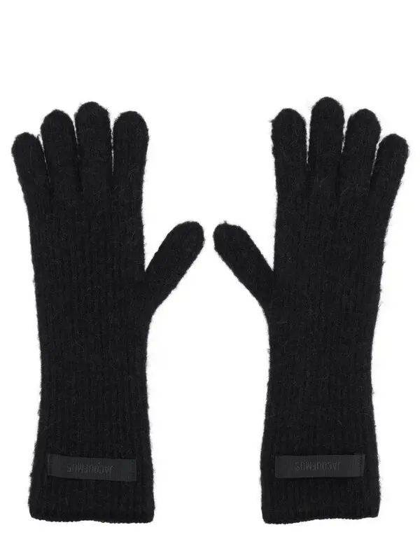 Jacquemus Gloves With Logo - Black