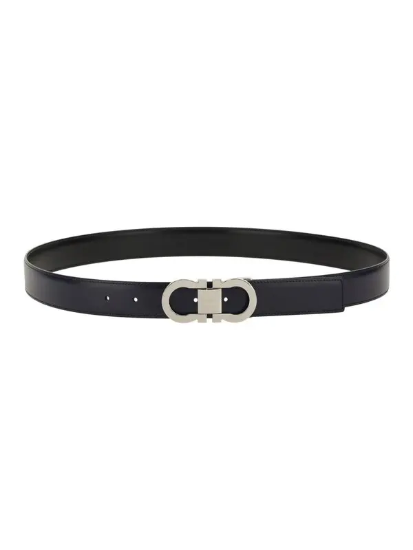 FERRAGAMO Reversible Belt With Hooks - Black