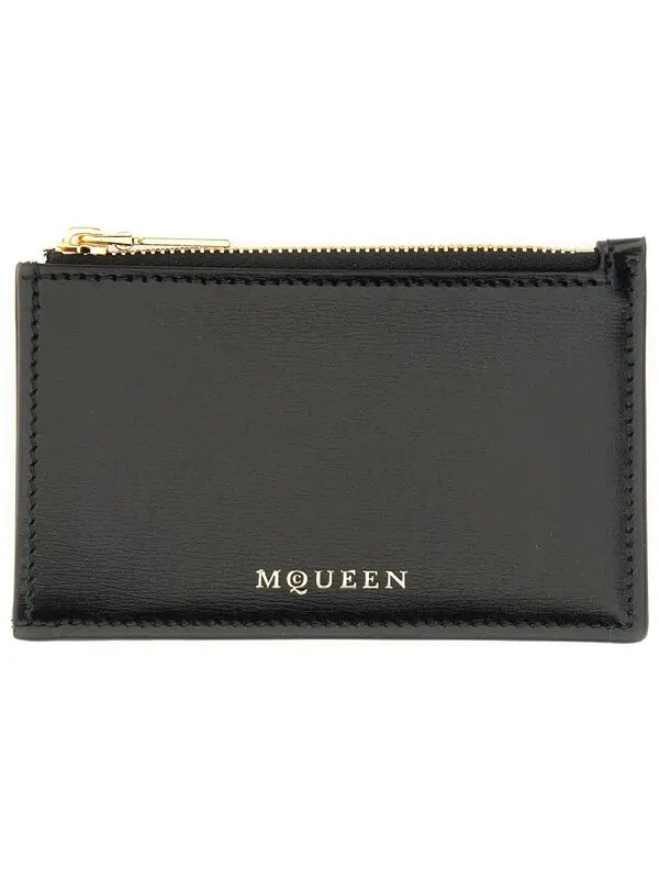 Alexander McQueen Alexander Mc Queen Zippered Card Holder - Black