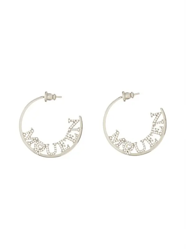 Alexander McQueen Logo Hoop Earrings - Silver