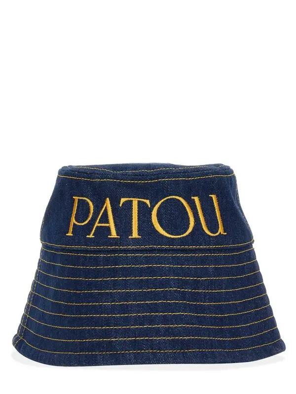Patou Bucket Hat With Logo - Blue