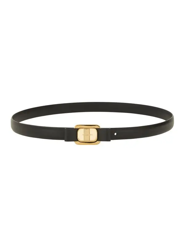 FERRAGAMO Fixed Belt With Vara Plate - Black