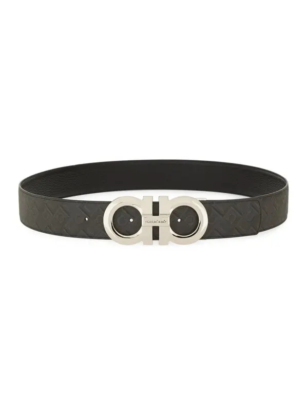 FERRAGAMO Reversible 'hooks' Belt - Black