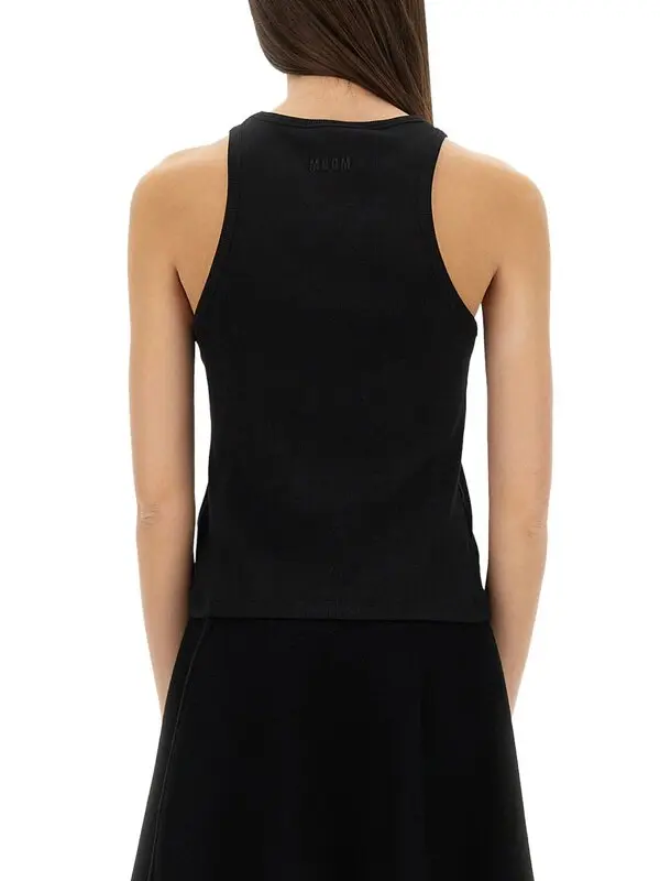 MSGM Cotton Blend Tank Top - Black