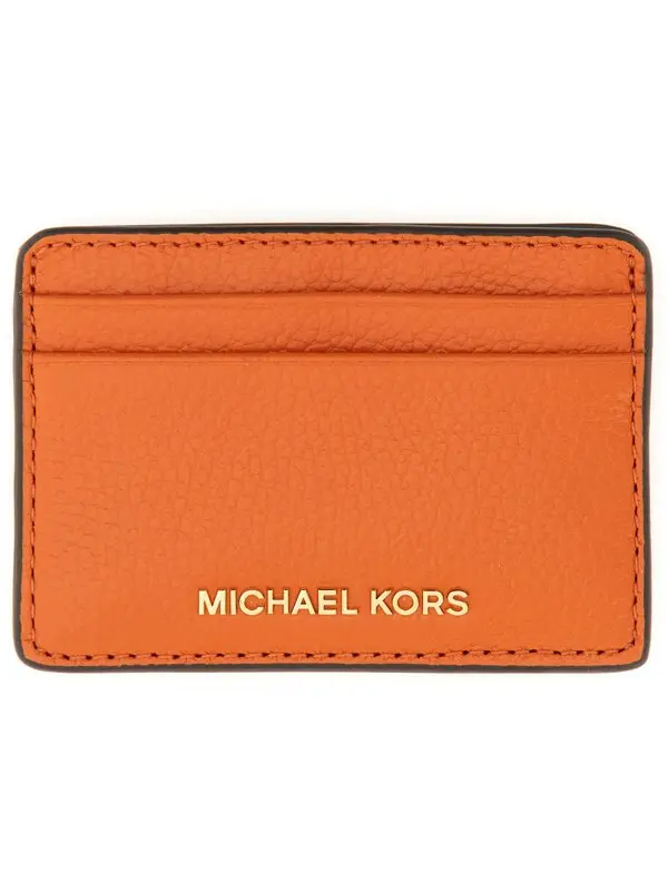 Michael Kors Card Holder With Logo - Orange