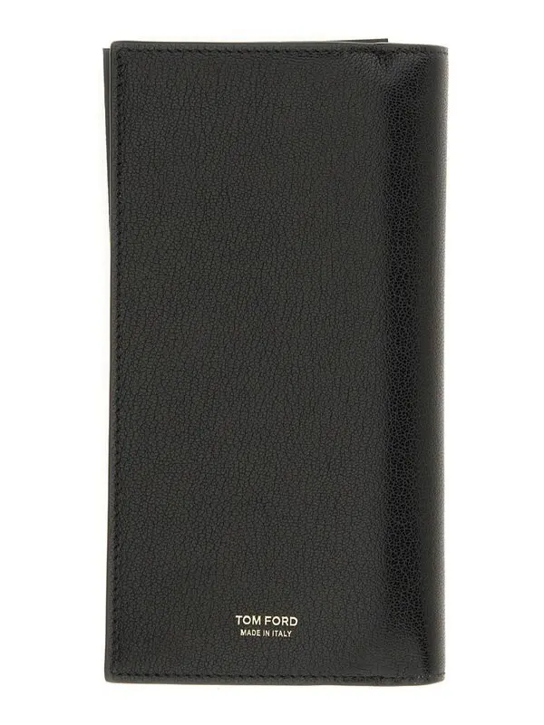 TOM FORD Vertical Leather Wallet - Black