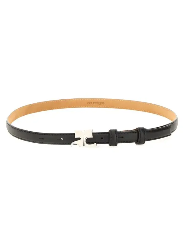 COURREGES Leather Belt - Black