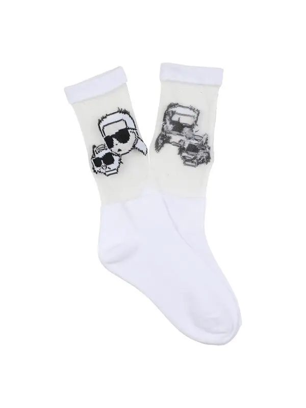 Karl Lagerfeld Logo Socks - White