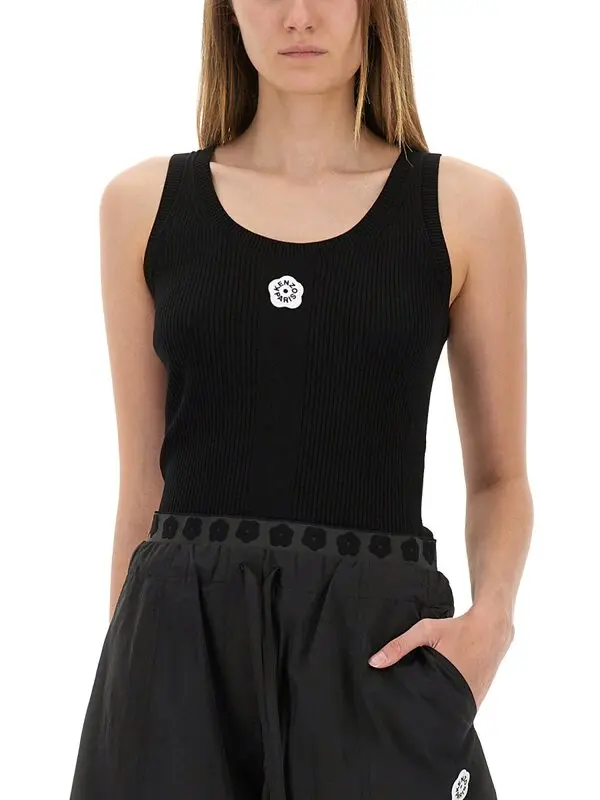 Kenzo Tank Top With Embroidery - Black