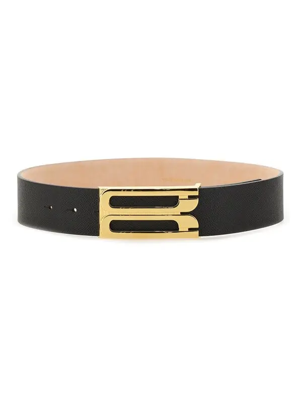 Victoria Beckham Jumbo Frame Leather Belt - Black