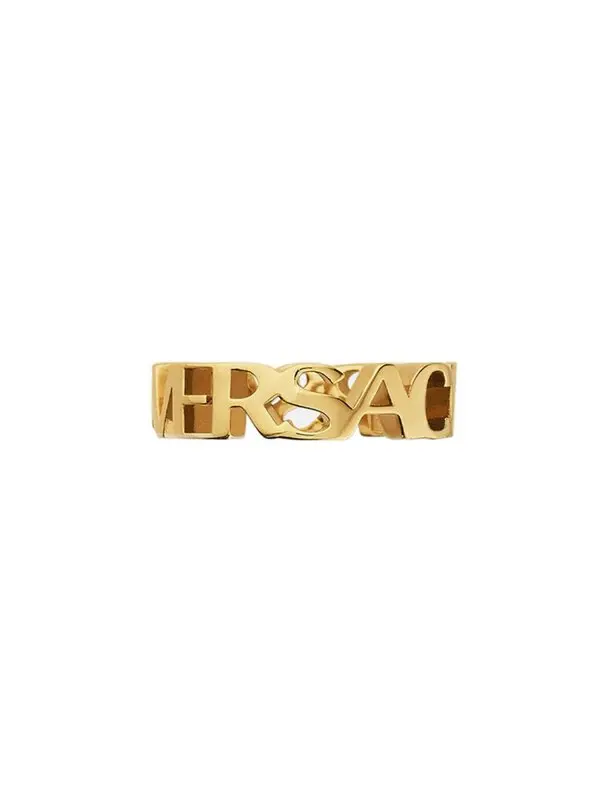 Versace Logo Signet Ring - Gold