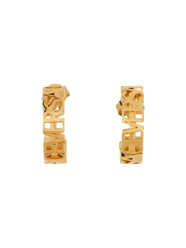 Versace Logo Hoop Earrings - Gold