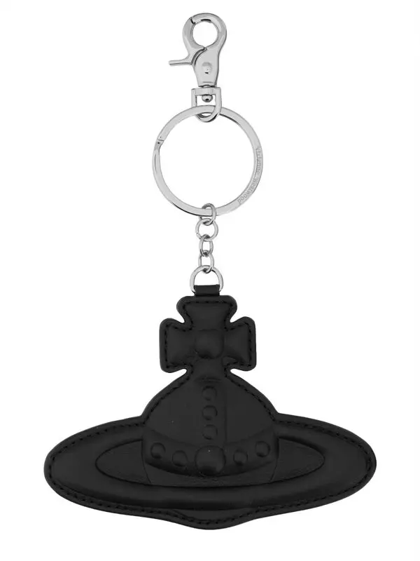 VIVIENNE WESTWOOD Leather Keychain - Black