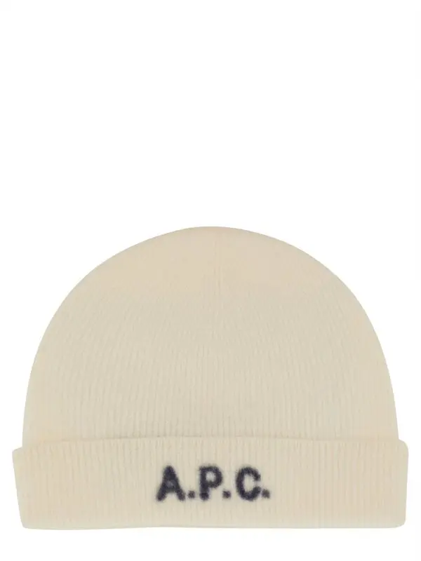 A.p.c. Logo Wool Beanie - Ivory