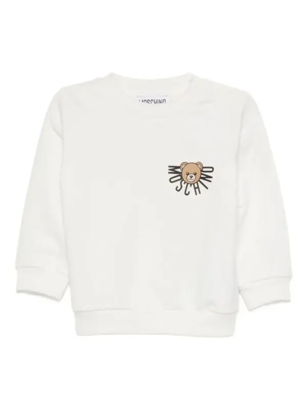Moschino Logo Cotton Sweatshirt - White