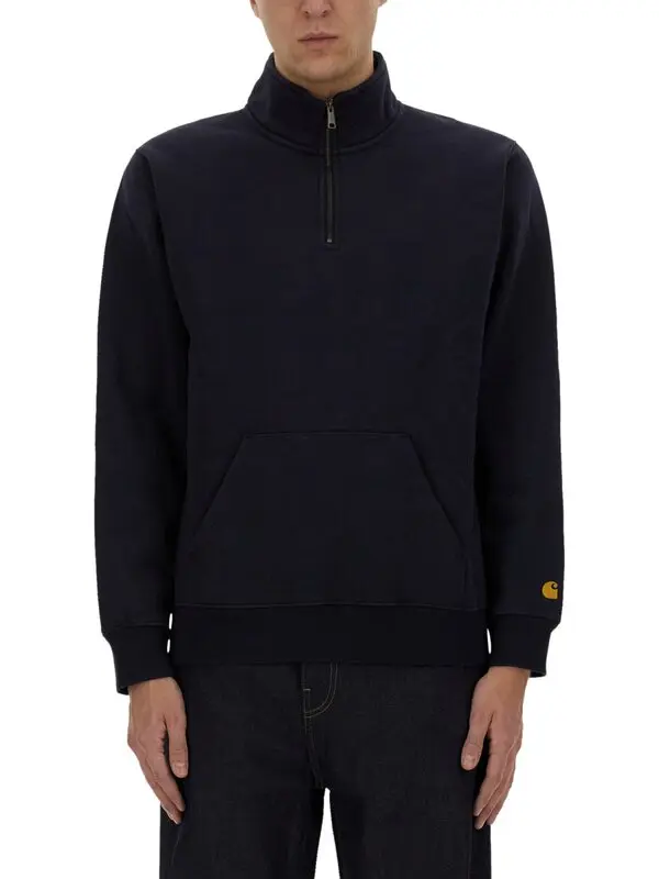Carhartt Work In Progress Half Zip Sweatshirt - Blue