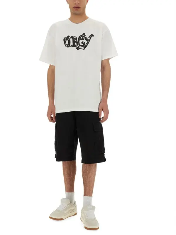 Obey Logo Print T Shirt
