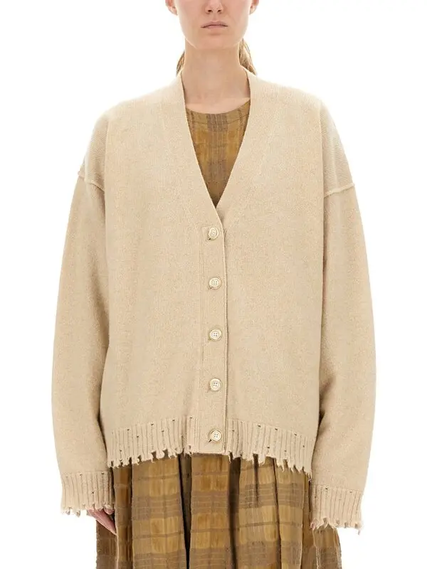 UMA WANG Cashmere Cardigan With Buttons - Beige
