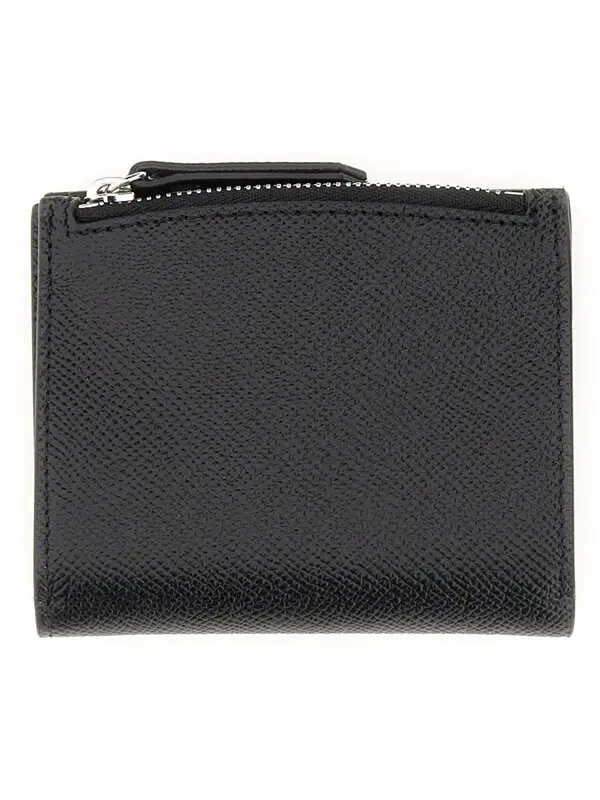 MAISON MARGIELA Leather Wallet With Logo - Black