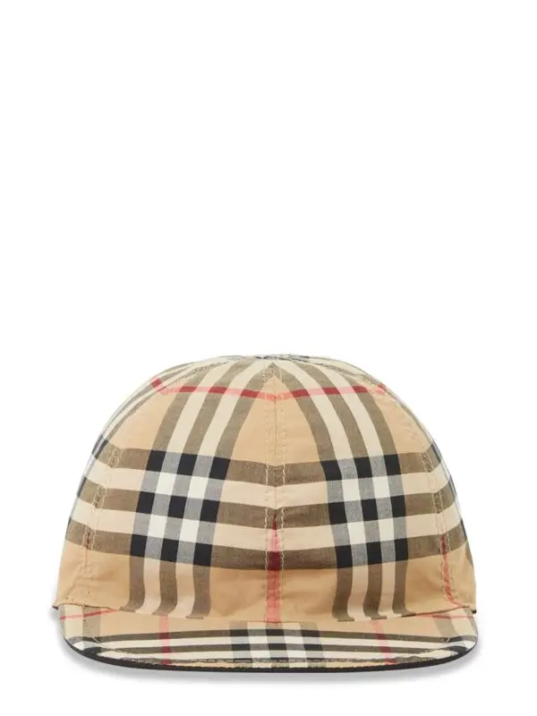Burberry Check Patterned Baseball Hat - Black
