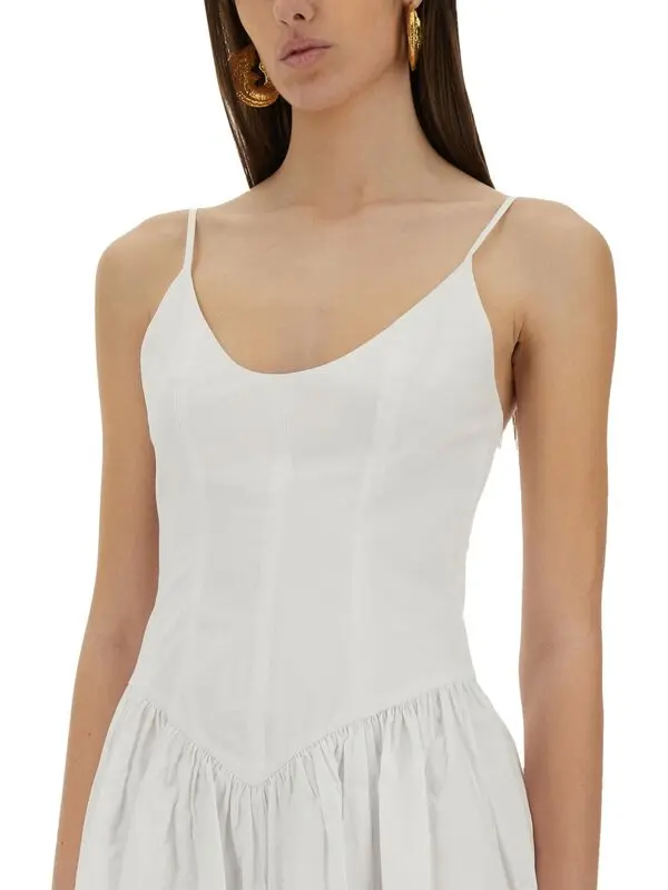 dena drop-waist midi-dress in white by staud Drop Waist Mini Dress main image 1