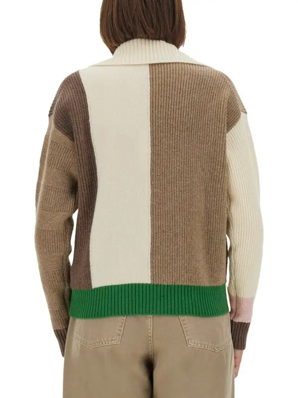 Paul Smith Patchwork Lambswool Cardigan - Beige