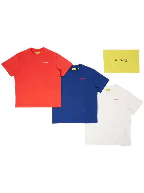 Off White Pack Of 3 Logo T-shirts - Multicolour