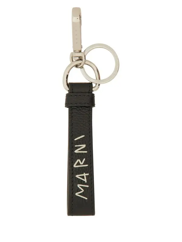 Marni Keychain With Mending' Embroidery - Black