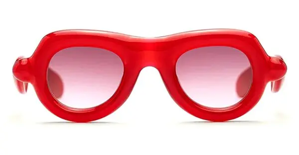 PALOCERAS Gradient Pink Lens Sunglasses - Red