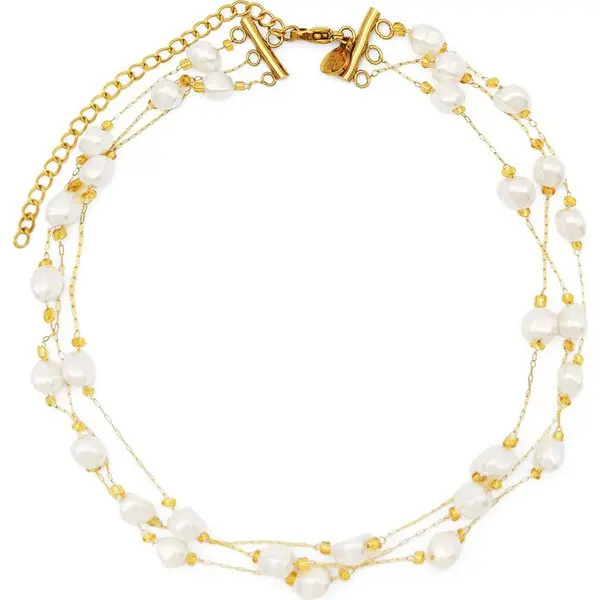 PETIT MOMENTS Sara Layered Necklace - Pearl