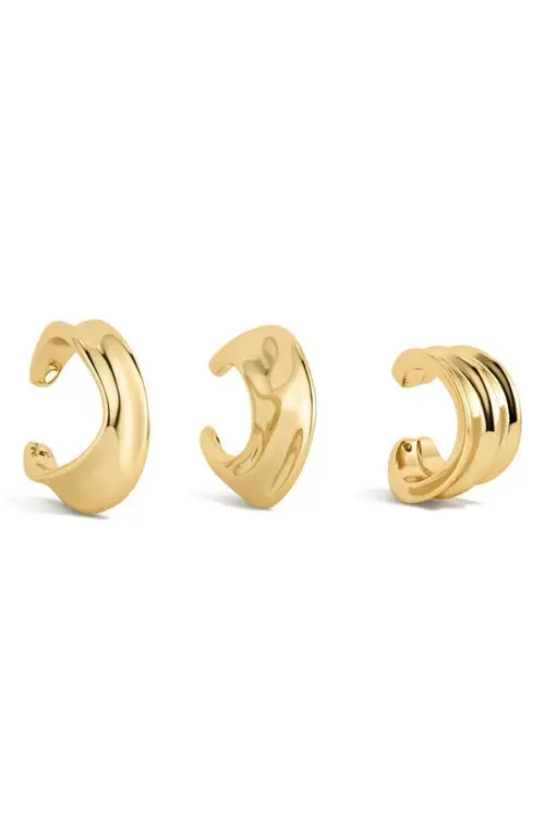 LUV AJ The Mercury Set Of 3 Disc Ear Cuffs - Gold