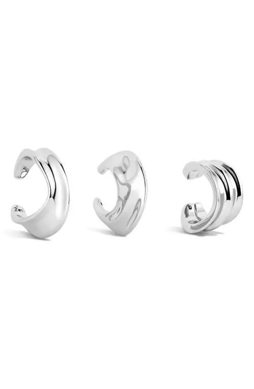 LUV AJ The Mercury Set Of 3 Disc Ear Cuffs - Silver