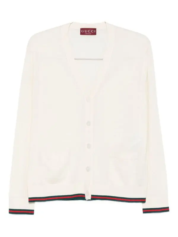 Gucci Cashmere And Silk Blend Cardigan - White