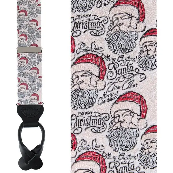Trafalgar Santa Claus Silk Novelty Suspenders - Cream