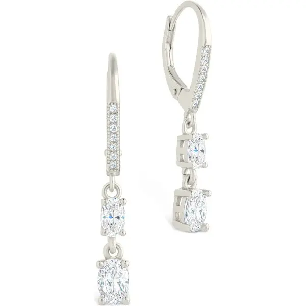 Sterling Forever Liesel Cubic Zirconia Drop Earrings - Silver