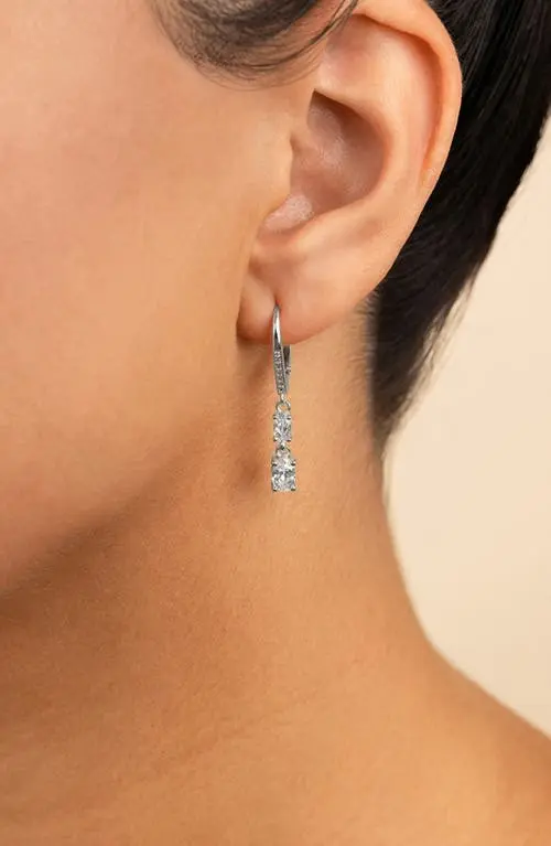 Sterling Forever Liesel Cubic Zirconia Drop Earrings - Silver