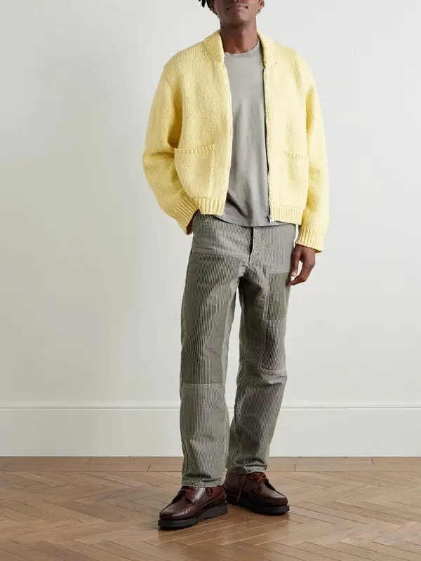 Visvim Pastoral Straight-leg Panelled Striped Trousers - Gray