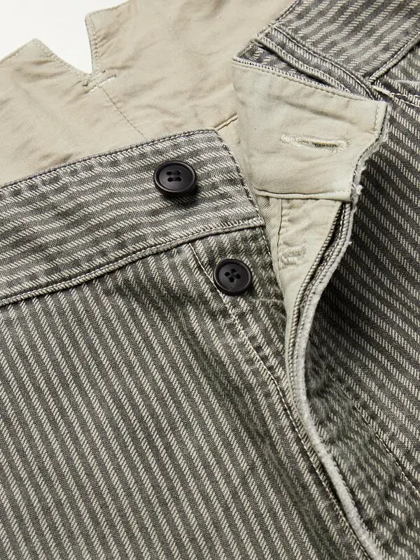 Visvim Pastoral Straight-leg Panelled Striped Trousers - Gray