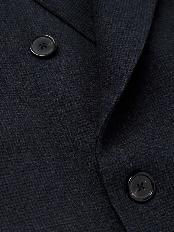 Paul Smith Slim-fit Double-breasted Woven Overcoat - Navy