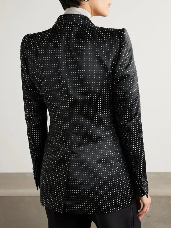 TOM FORD Polka-dot Duchesse Silk-jacquard Blazer