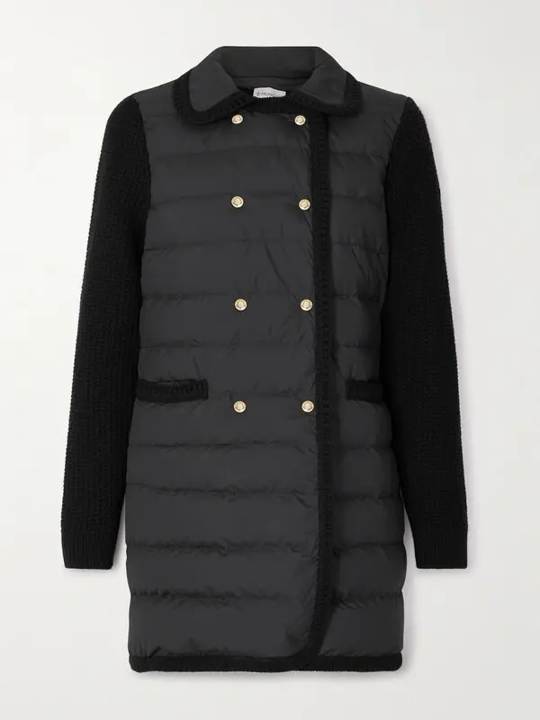 Moncler Double-breasted Wool And Cashmere-blend Quilted Down Cardigan
