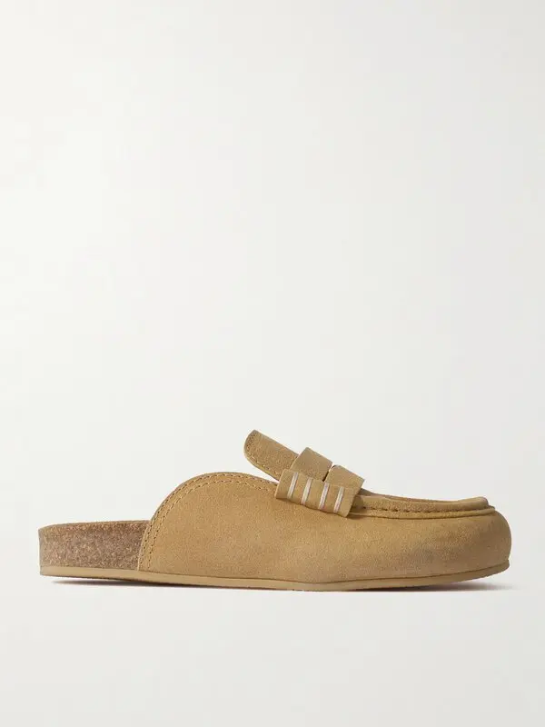 JW Anderson Stitch Suede Mules - Brown