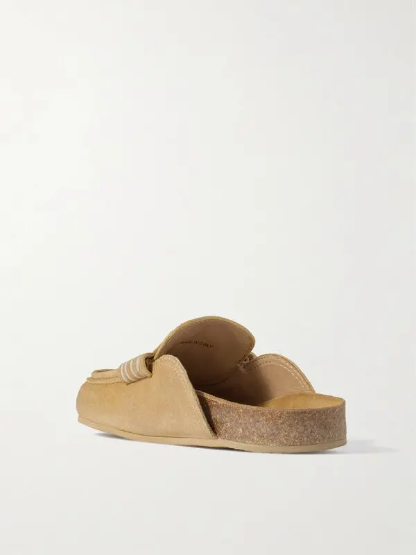 JW Anderson Stitch Suede Mules - Brown