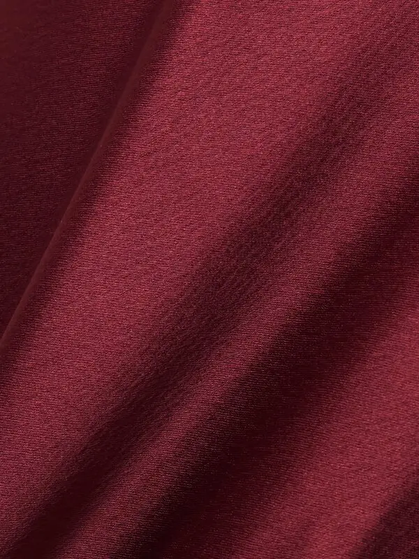 LESET Barb Draped Satin Wide-leg Pants - Burgundy